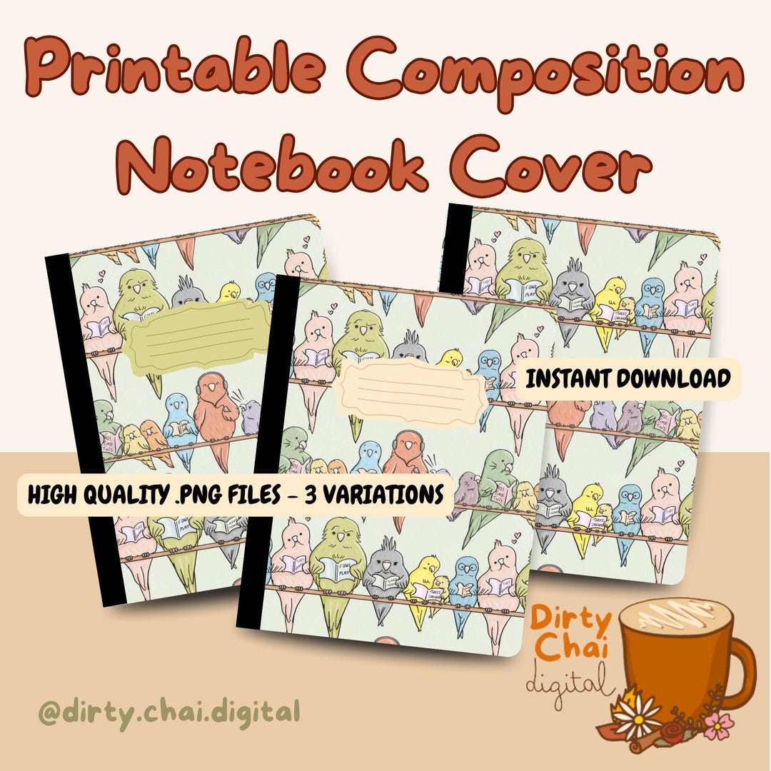 Printable Composition Notebook Cover PNG Custom Junk Journal Back to ...