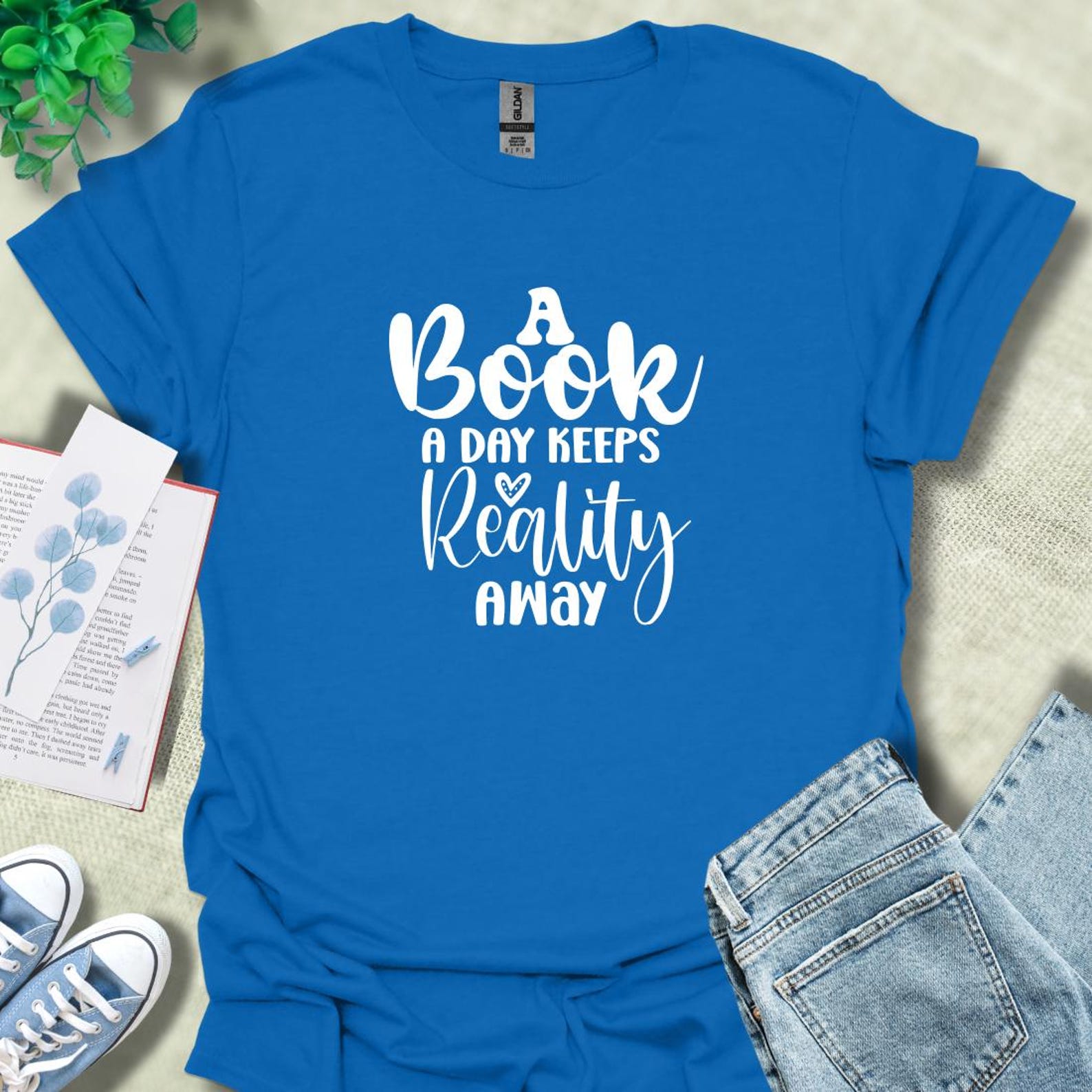 A Book a Day Keeps Reality Away - Etsy