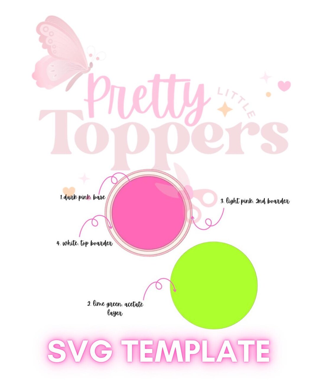 Base for Shaker Cake Topper SVG Template - Etsy