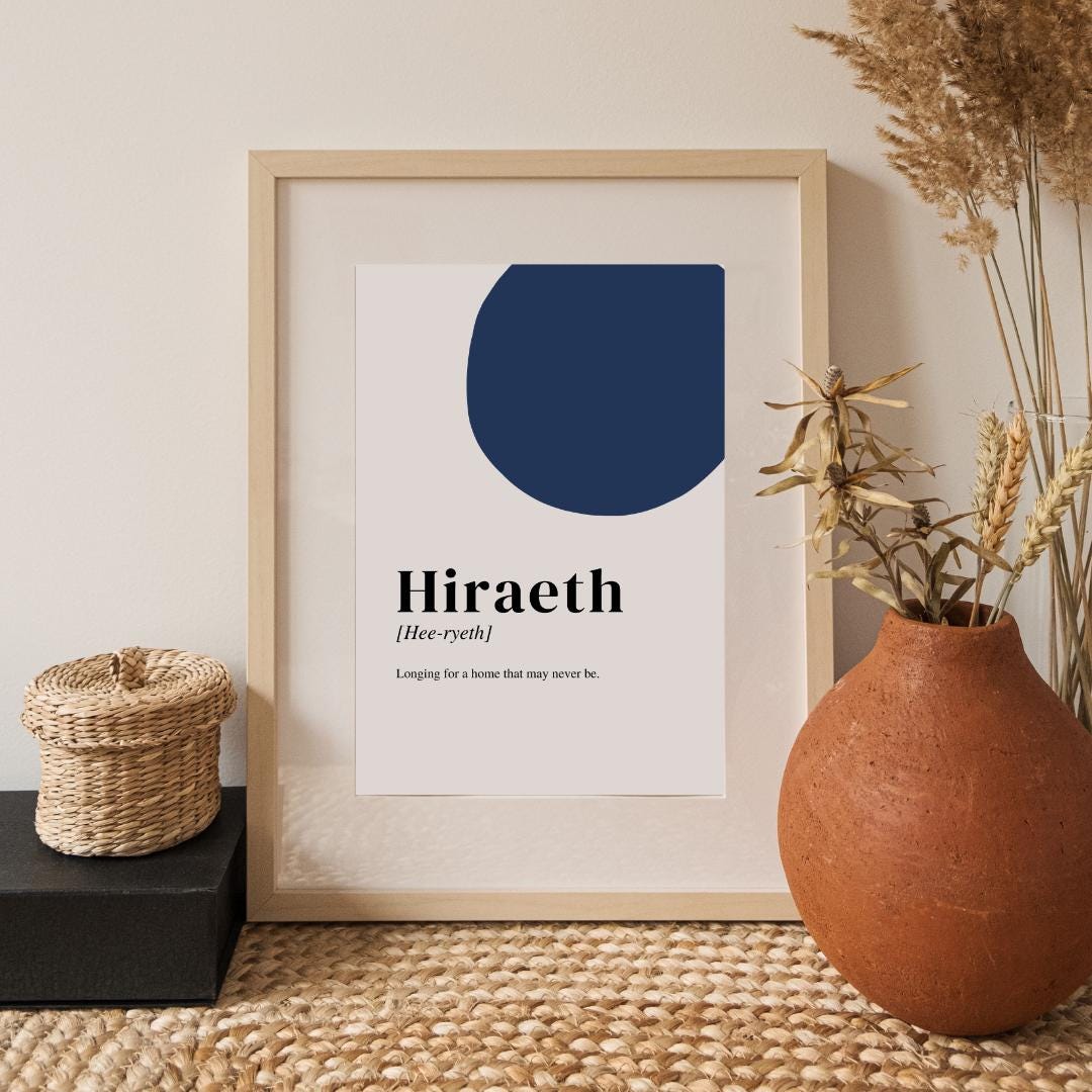 Hiraeth Wall Art Printable | Welsh Word Decor | Inspirational Quote ...