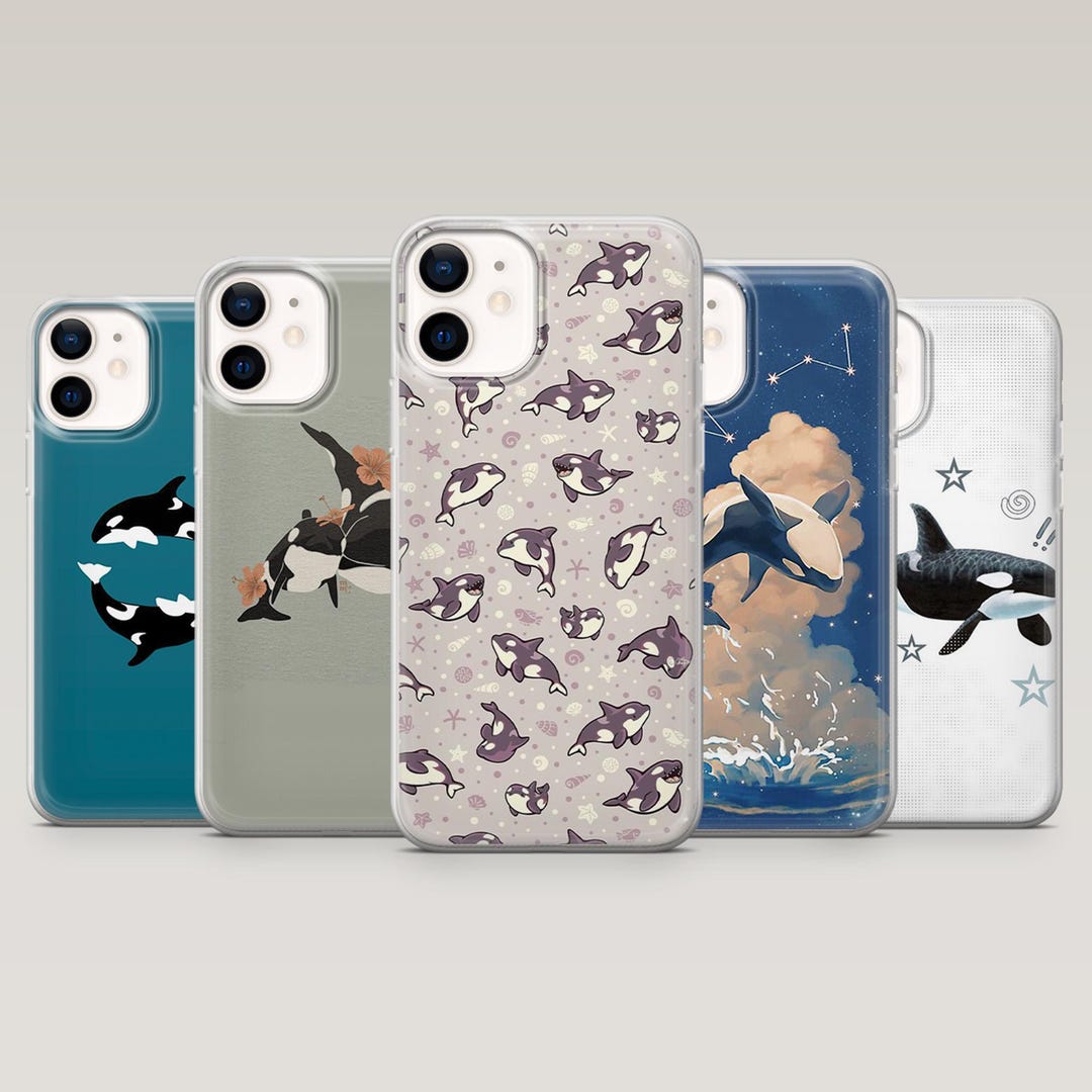 Orca Phone Case Whale Marine Life Aquatic Cover for iPhone 16 Pro, 15 ...