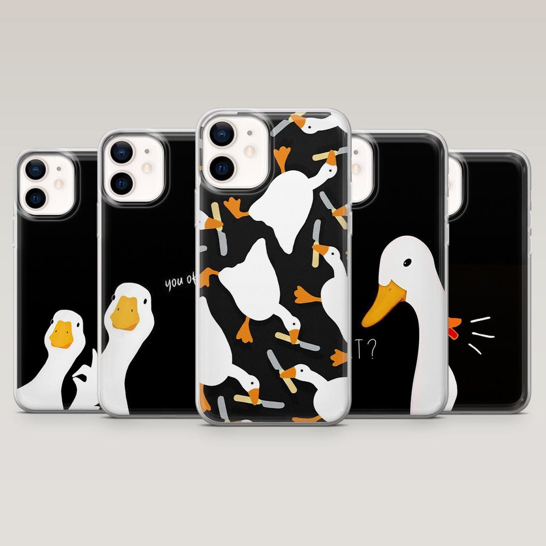 Kawaii Duck Phone Case Funny Meme Goose Cover for iPhone 16 Pro, 15, 14 ...