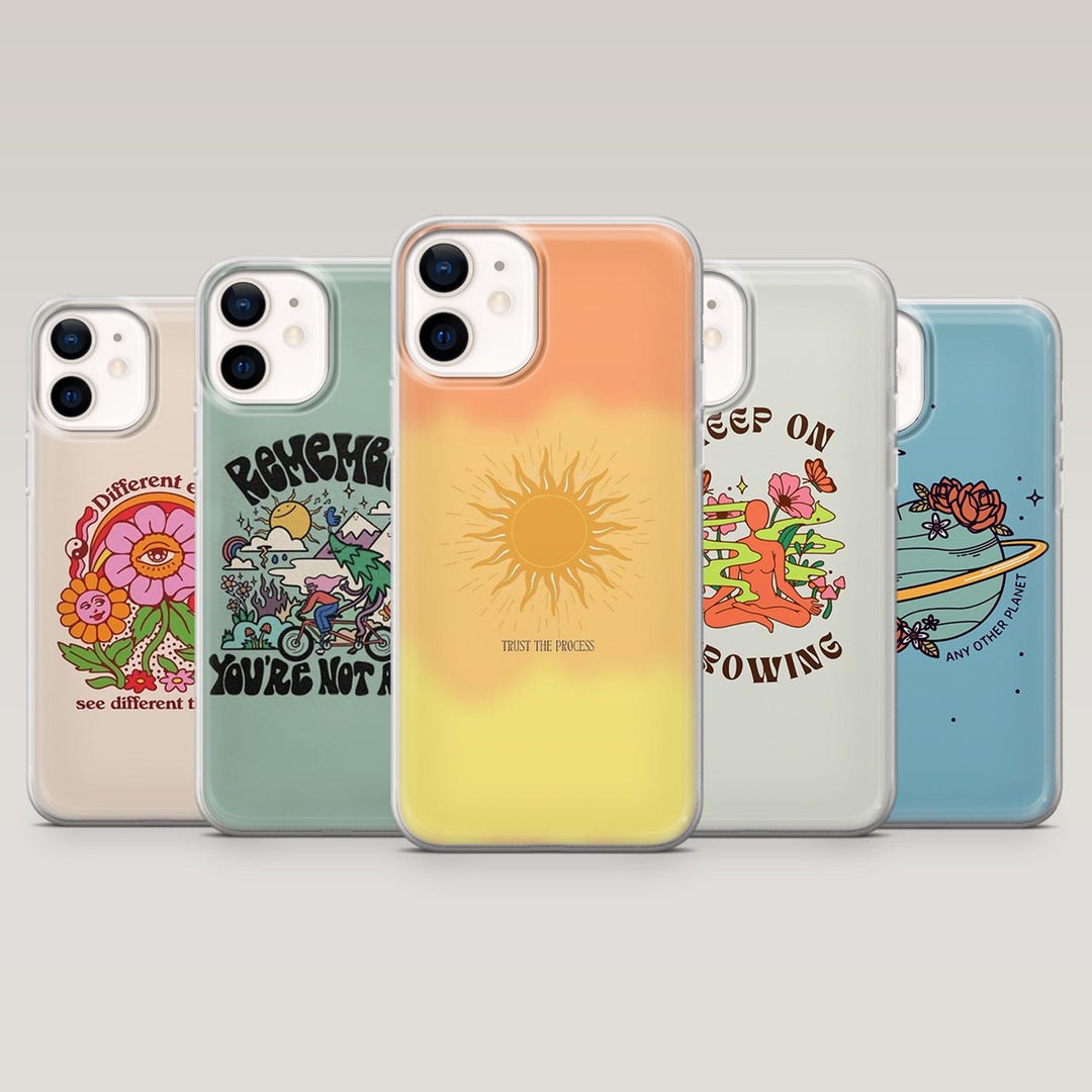 Hippie Phone Case Trippy Positive Energy Cover for iPhone 16 Pro, 15 ...