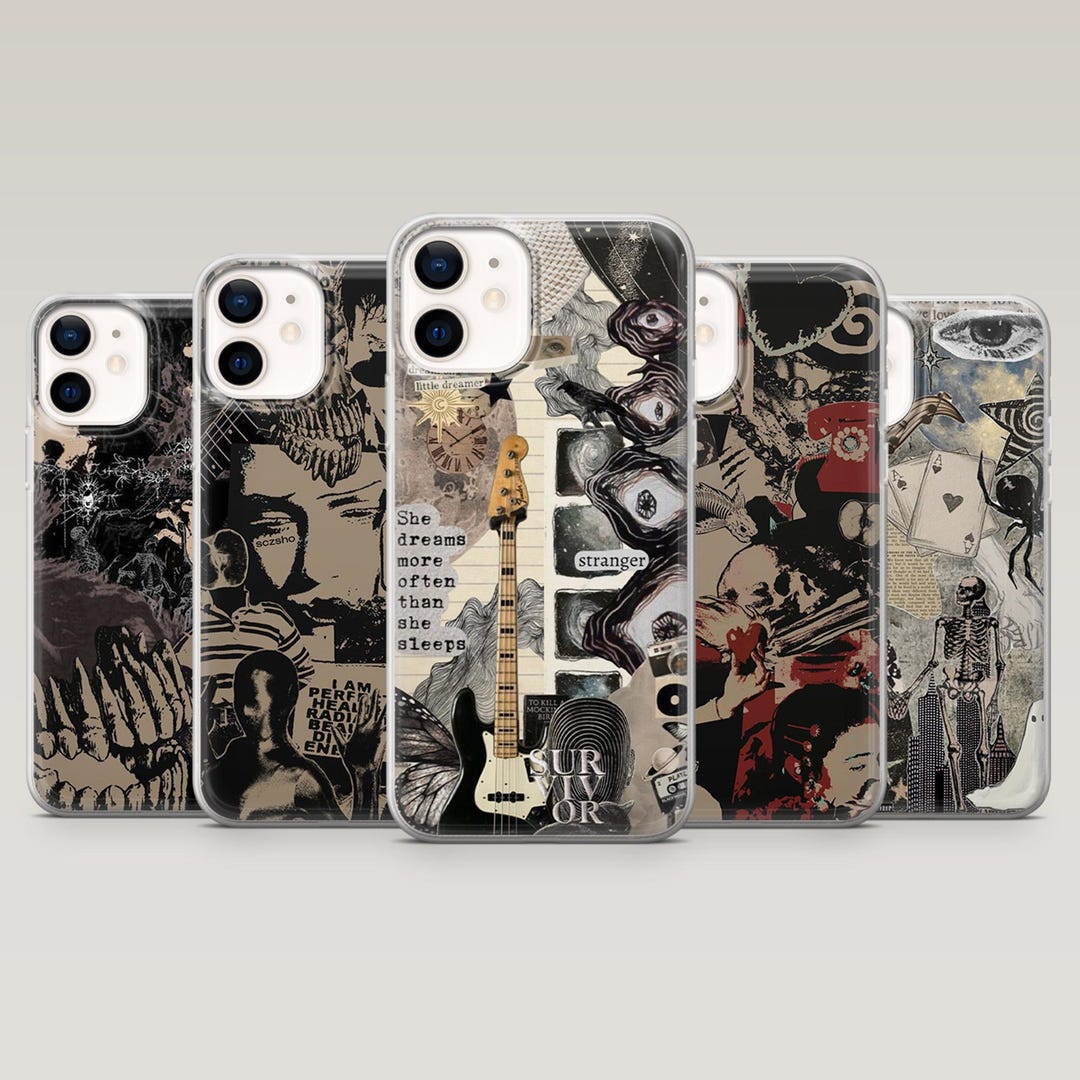 Grunge Edgy Phone Case Gothic Punk Cover for iPhone 17pro, 16, 15, 14 ...