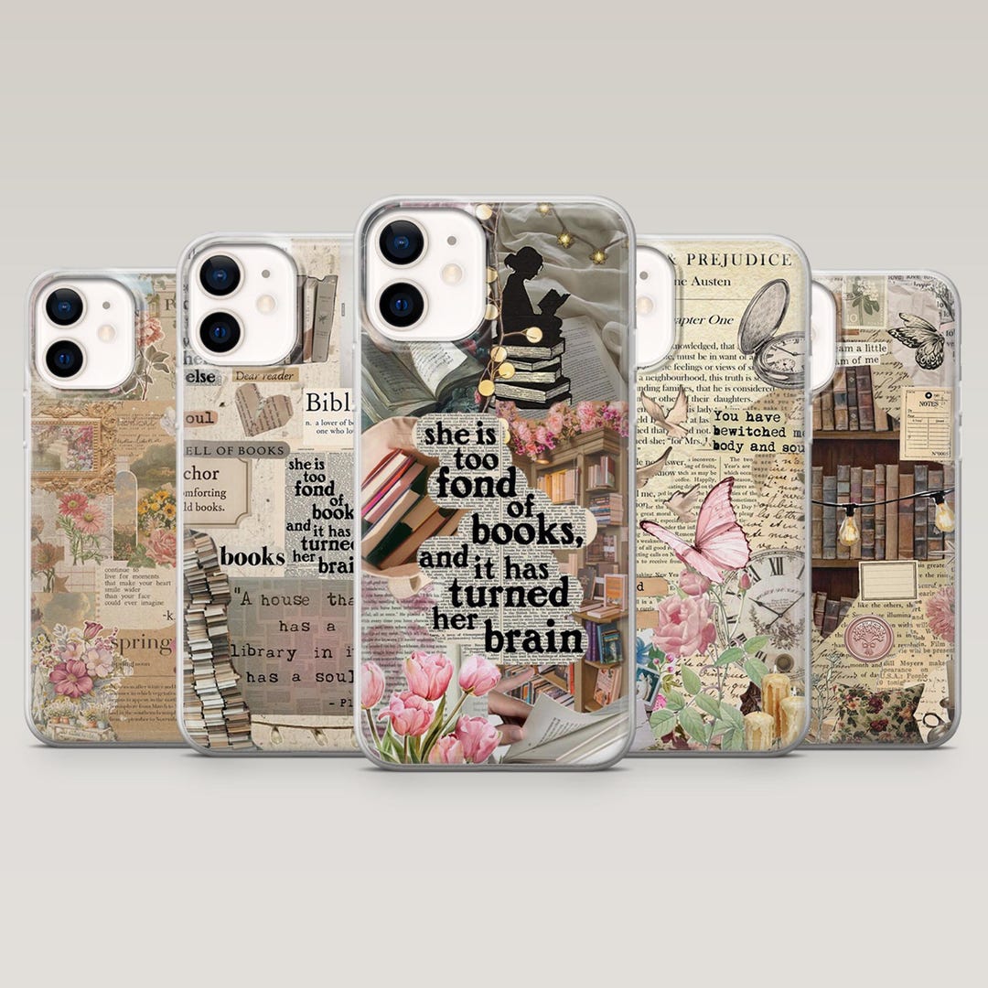 Bookish Phone Case Vintage Book Booklover Cover for iPhone 16 Pro, 15 ...