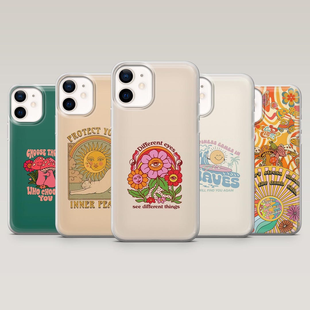Hippie Phone Case Trippy Positive Energy Cover for iPhone 16 Pro, 15 ...