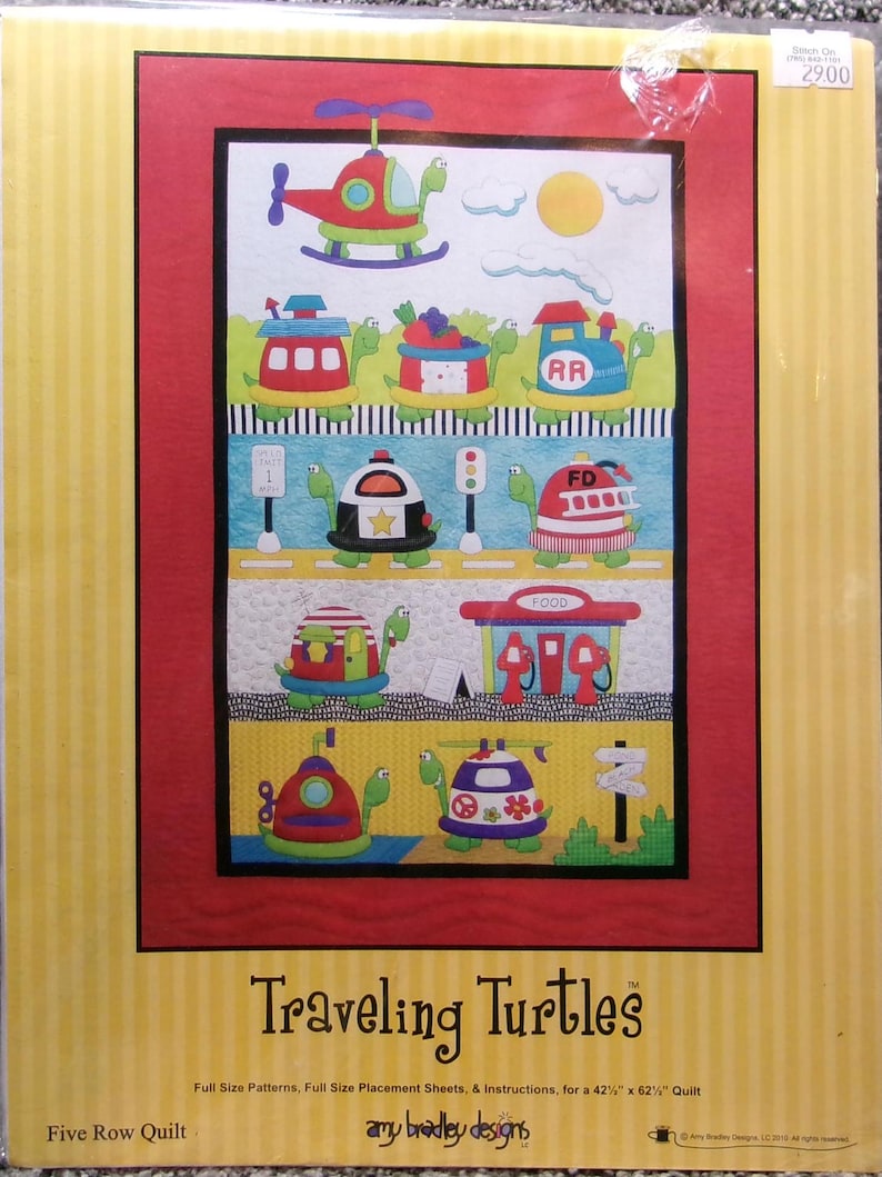 Traveling Turtles Five Row Quilt Pattern by Amy Bradley Designs - Etsy