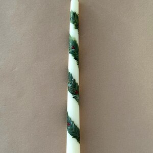 Hand Painted Garland Candlesticks Holiday Candles, Christmas Candles ...
