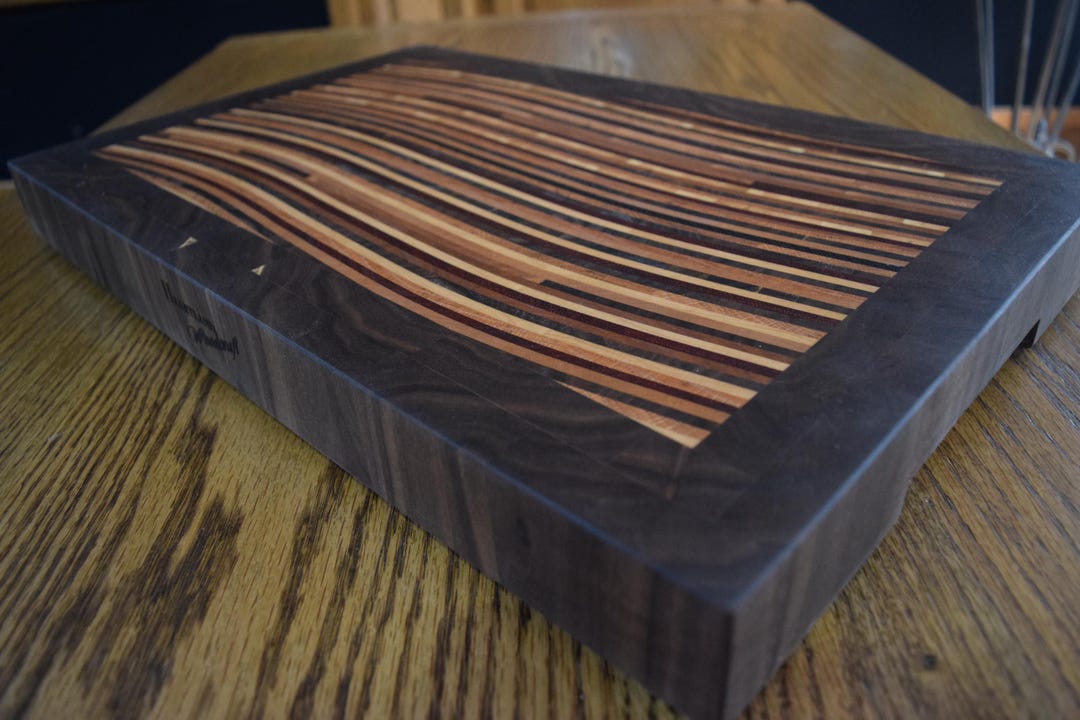 Custom Wave Pattern, End Grain Wood Cutting Board - Etsy