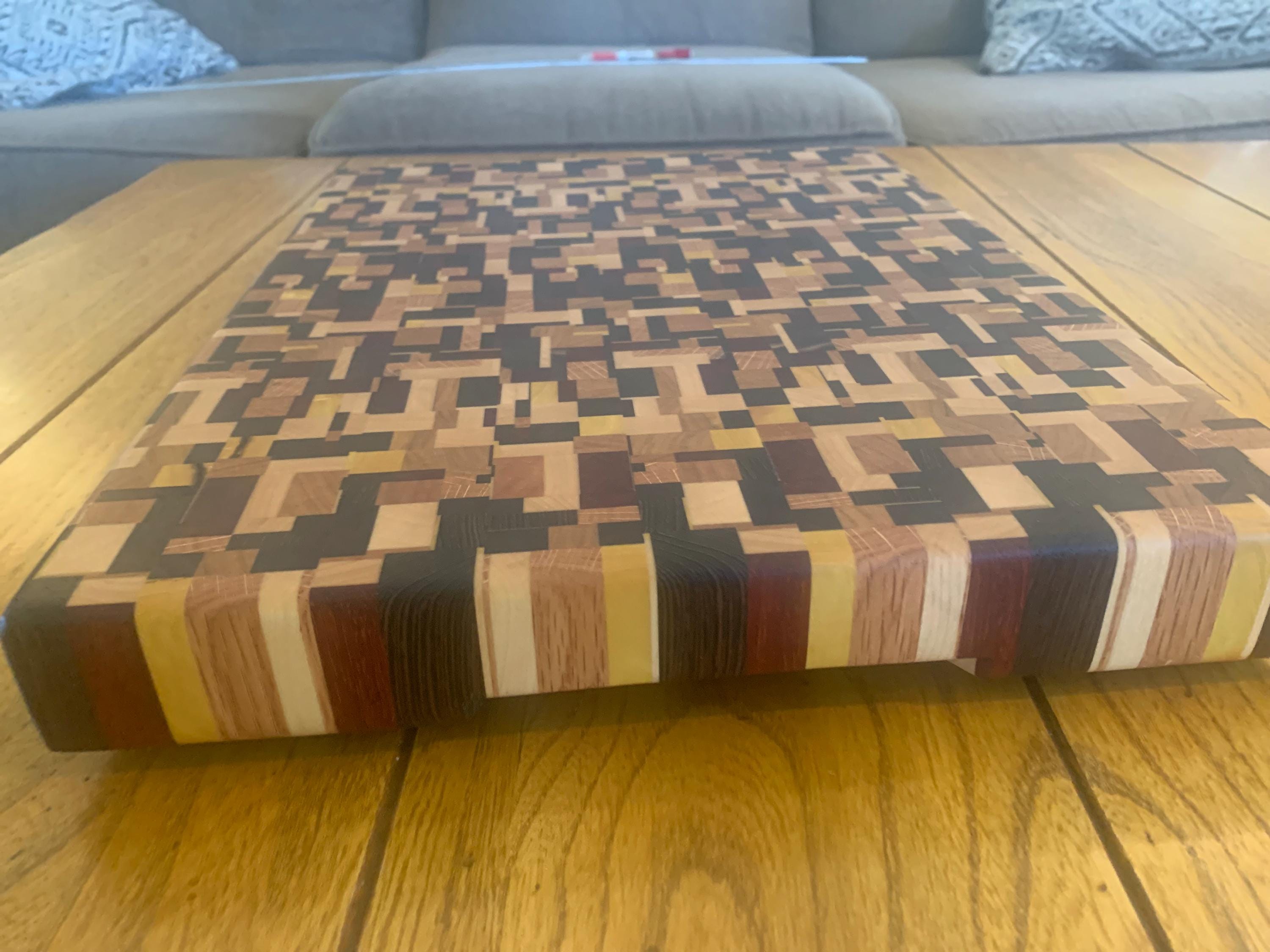 Chaotic Pattern End Grain Cutting Board - Etsy