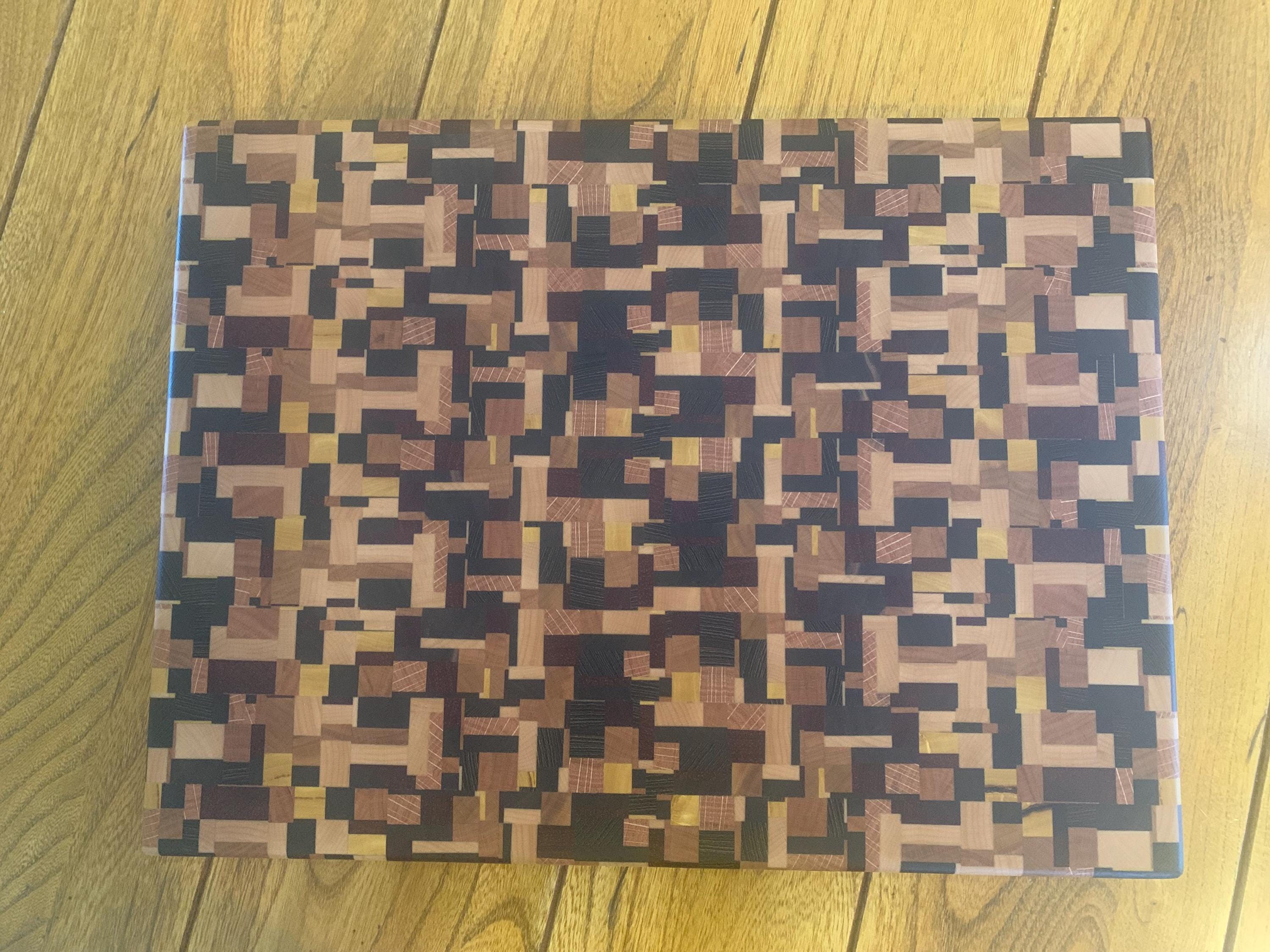 Chaotic Pattern End Grain Cutting Board - Etsy