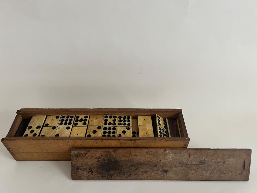 French 1930s Dominoes, Ebony and Bone Dominoes, Antique Collectible ...