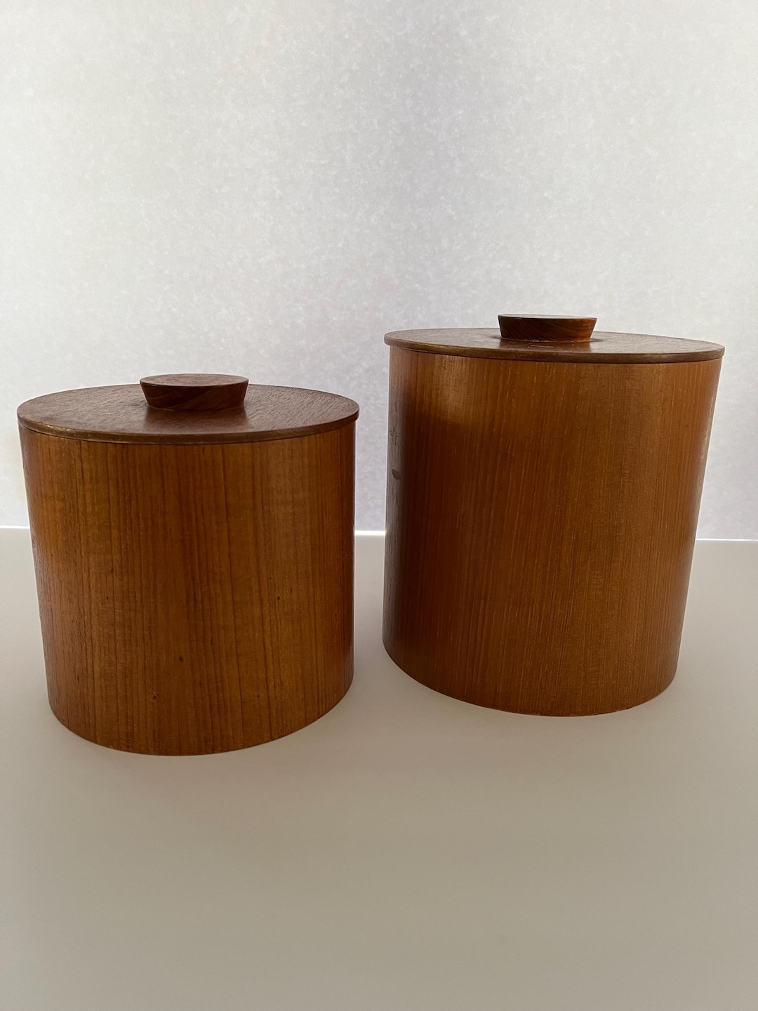 Teak Storage Containers MCM Canister - Etsy