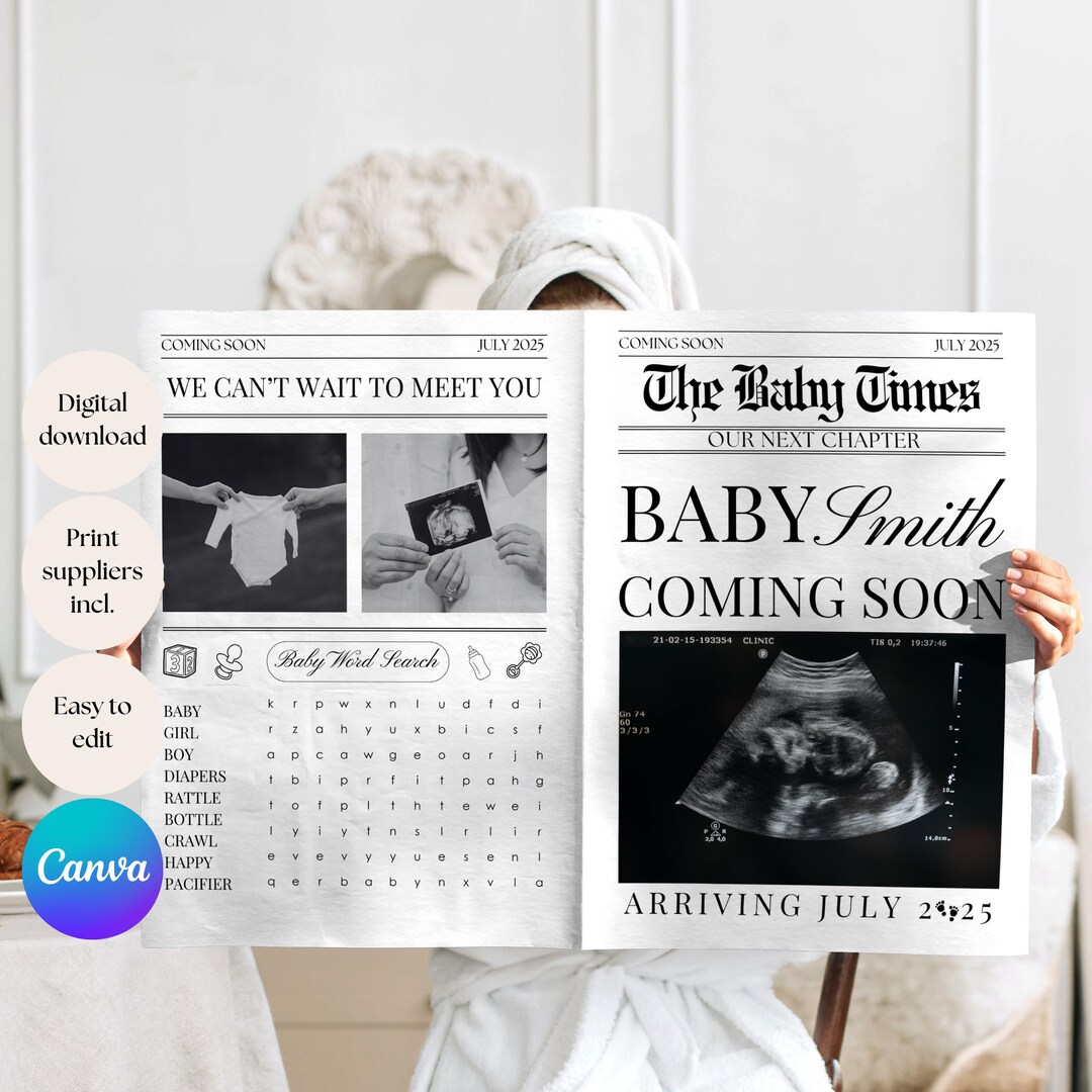 Newspaper Baby Announcement, Baby Announcement Newspaper, Baby Name ...