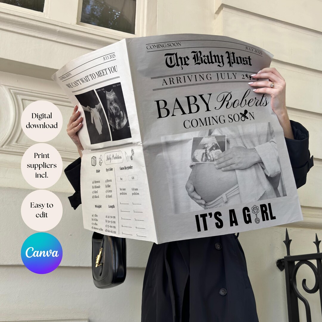 Newspaper Baby Announcement, Baby Announcement Newspaper, Baby Name ...