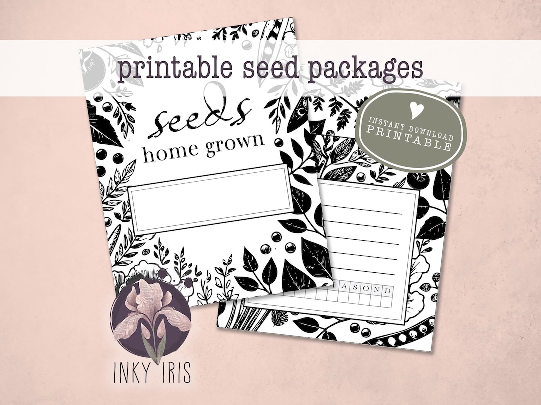 Printable Seed Packet Envelopes DIY Garden Seed Packets Flower & Herb ...