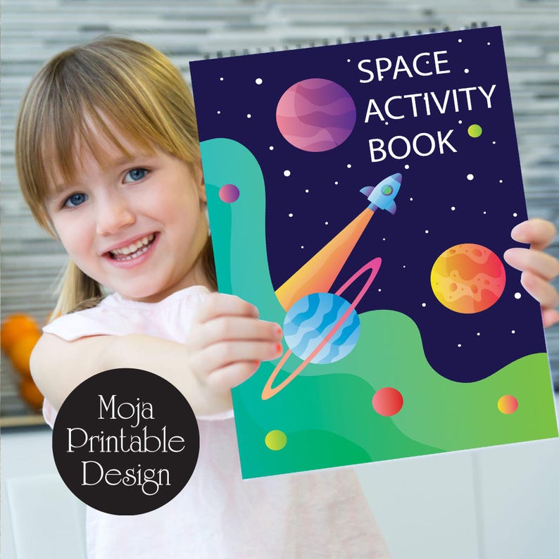 Space Activity Color Book, Kids Space Activity Book, Solar System Games ...