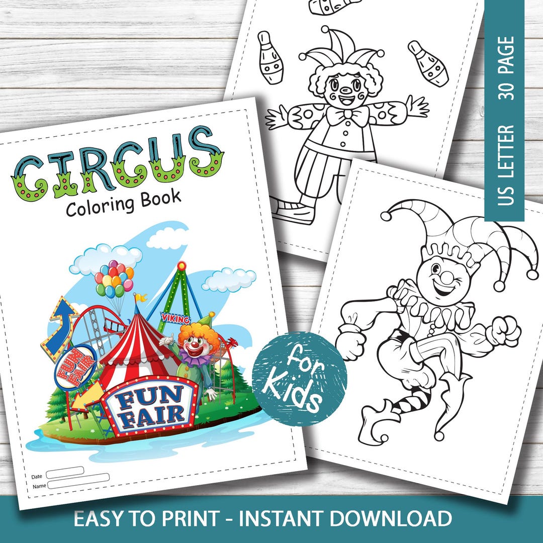 Circus Carnival Adventures, Circus Activity Page, Printable Coloring ...