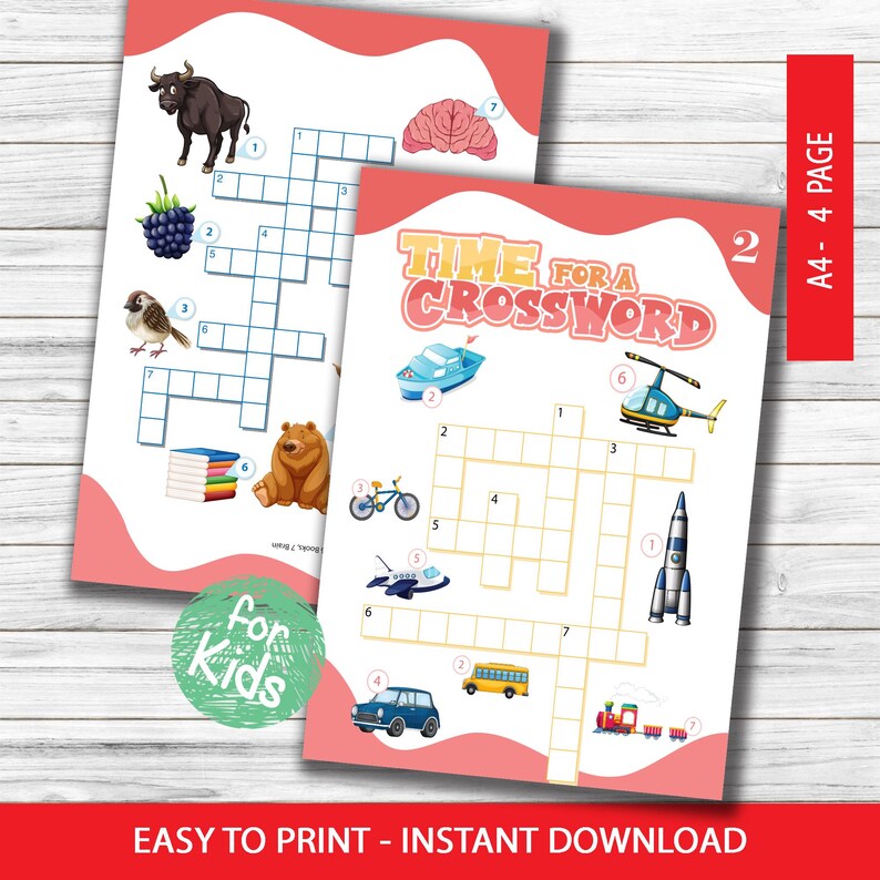 Crossword Puzzle for Kids, Word Search Puzzles, Kids Activities ...