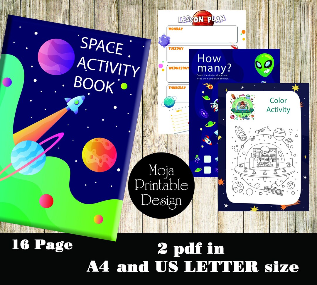 Space Activity Color Book, Kids Space Activity Book, Solar System Games ...