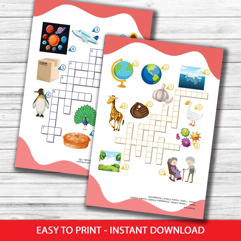 Crossword Puzzle for Kids, Word Search Puzzles, Kids Activities ...