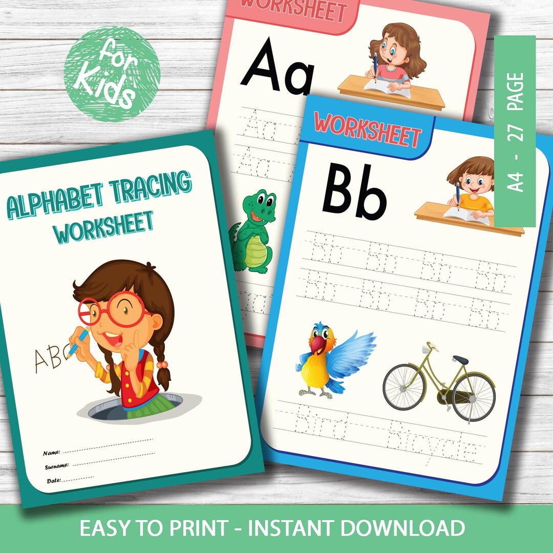 Alphabet Tracing Printable, Preschool Curriculum, Upper and Lower Case ...