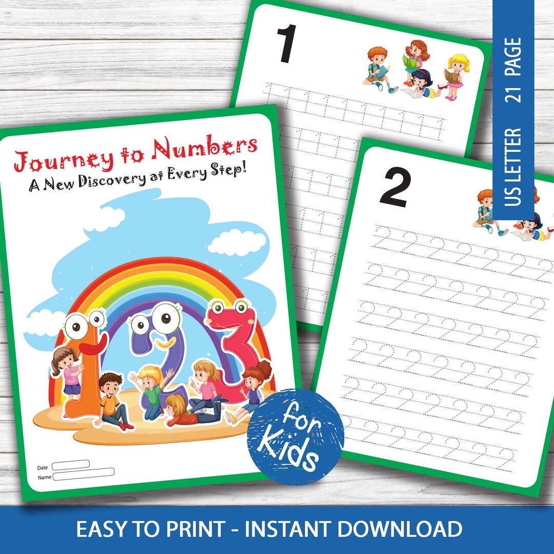 Number Worksheets for Preschool, Counting & Tracing PDF, Zahlen Lernen ...