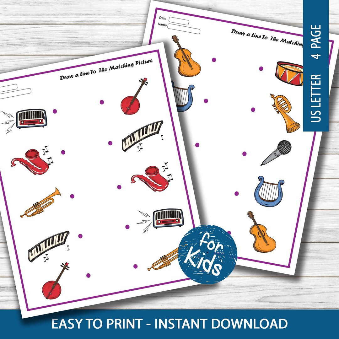 Matching Musical Instruments Activity Pages, Learn Musical Instruments ...