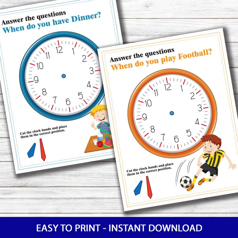 Telling Time Worksheets, Reading the Clock, Homeschool, Telling Time ...