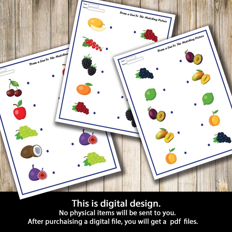 Printable Matching Worksheets, Match the Picture, Worksheet for Kids ...