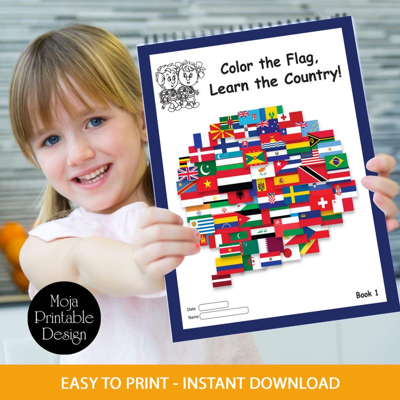 Printable Country Flag Coloring Book for Kids – Learn Countries ...