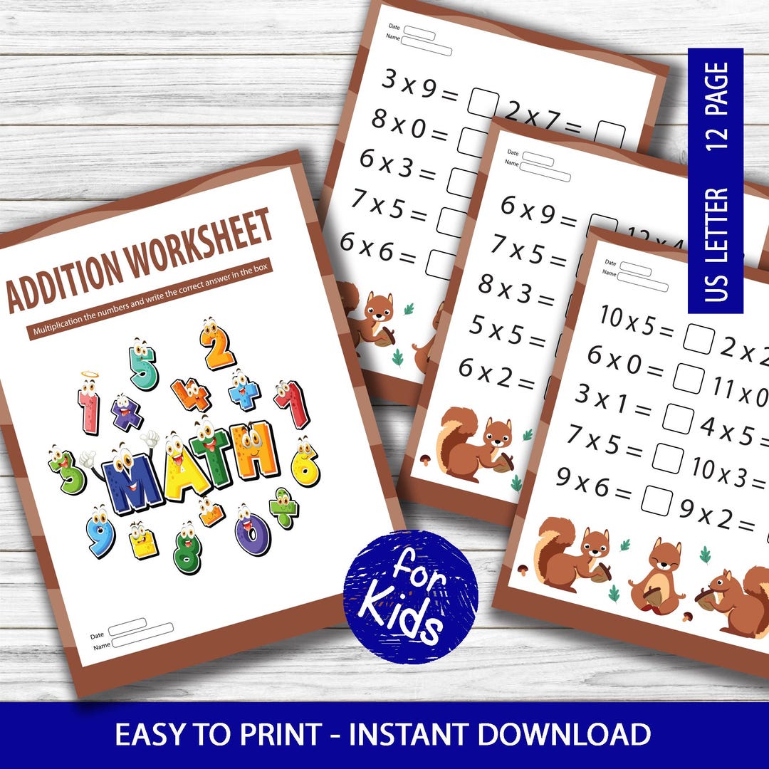 12 Printable Multiplication Worksheets, Maths Drills, Maths Learning ...