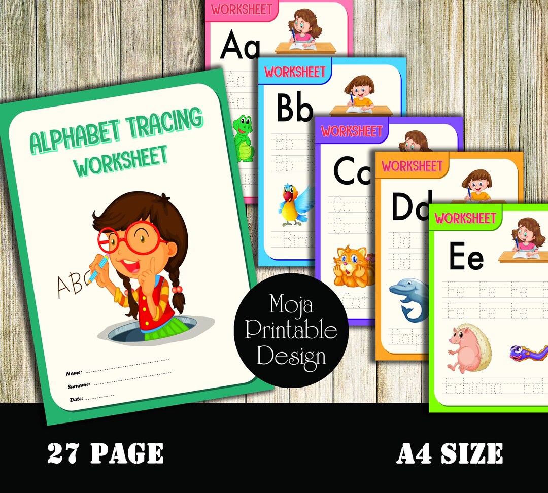 Writing Practice Alphabet, Children Education Book,alphabet Worksheet ...