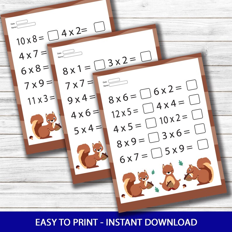 12 Printable Multiplication Worksheets, Maths Drills, Maths Learning ...