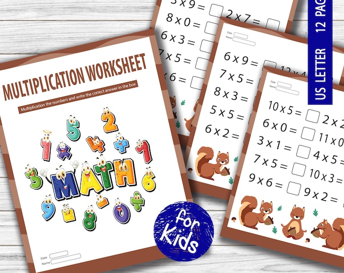 12 Printable Multiplication Worksheets, Maths Drills, Maths Learning ...