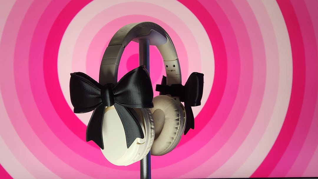 3D Printed Bow Headphone Attachment: Gamer Cosplay Accessory(pair 2 ...