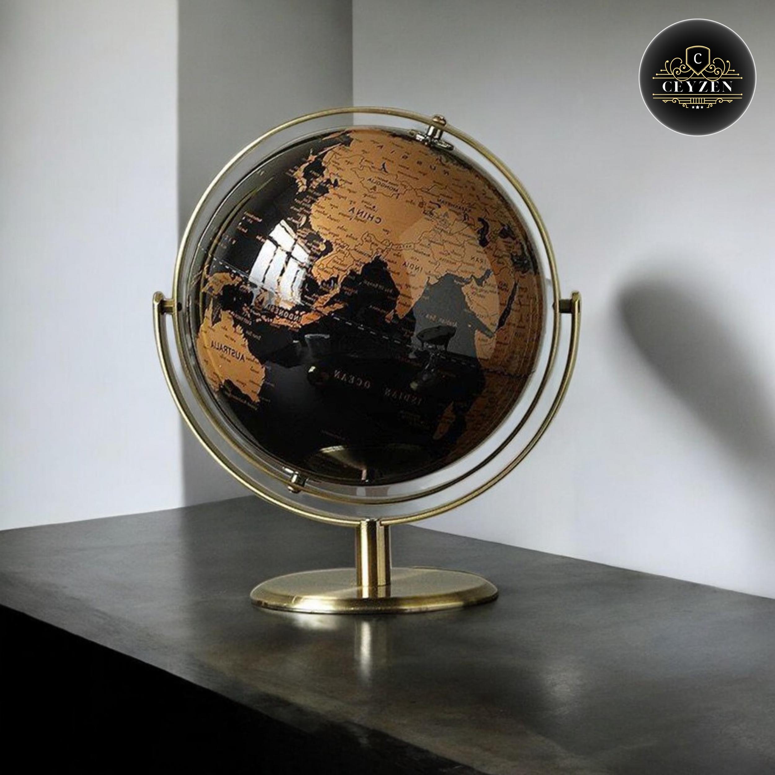 Creative Desktop Globe Retro World Map Home Decor & Educational ...