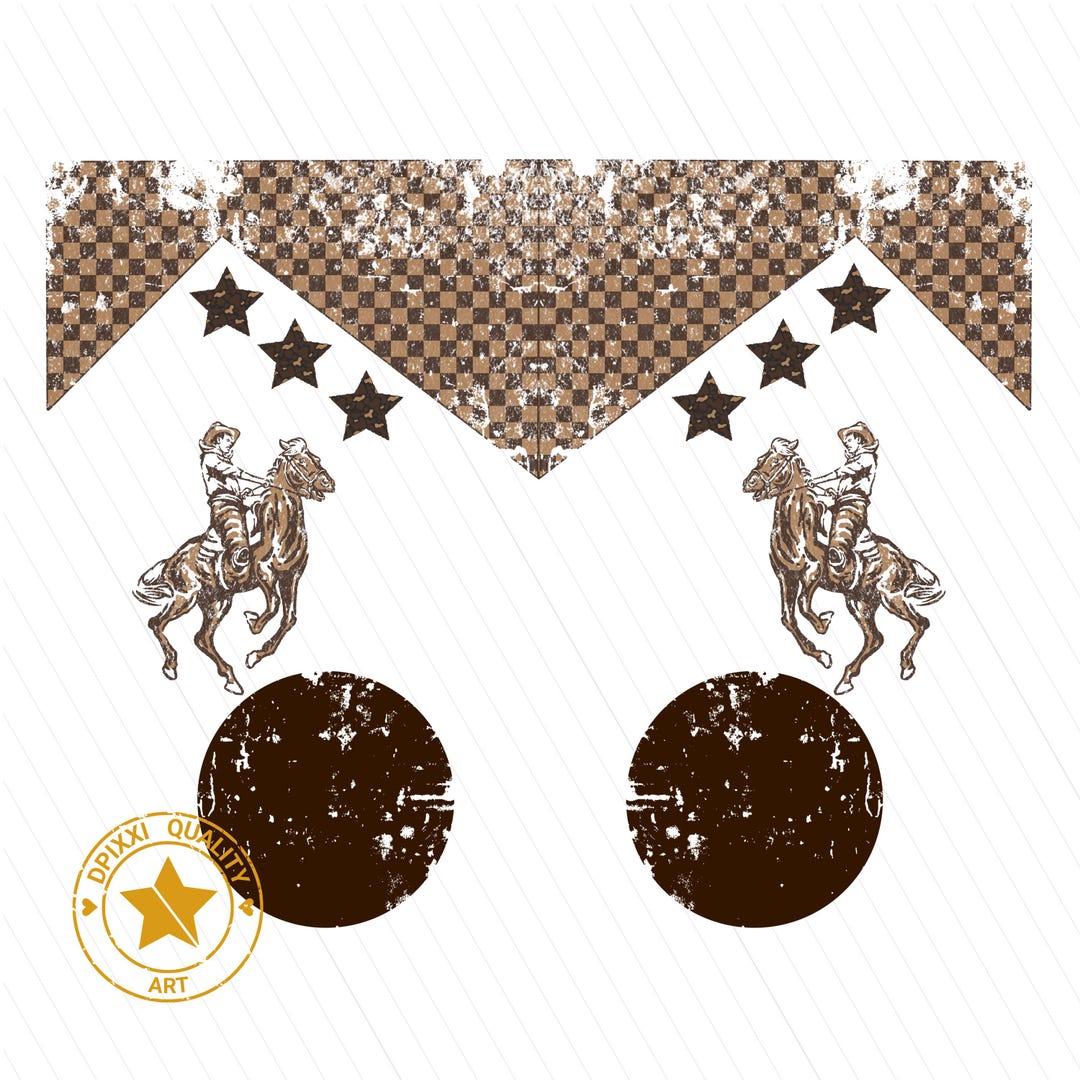 Cowboy Checker Moon Star PNG Digital Download Print Western Design ...