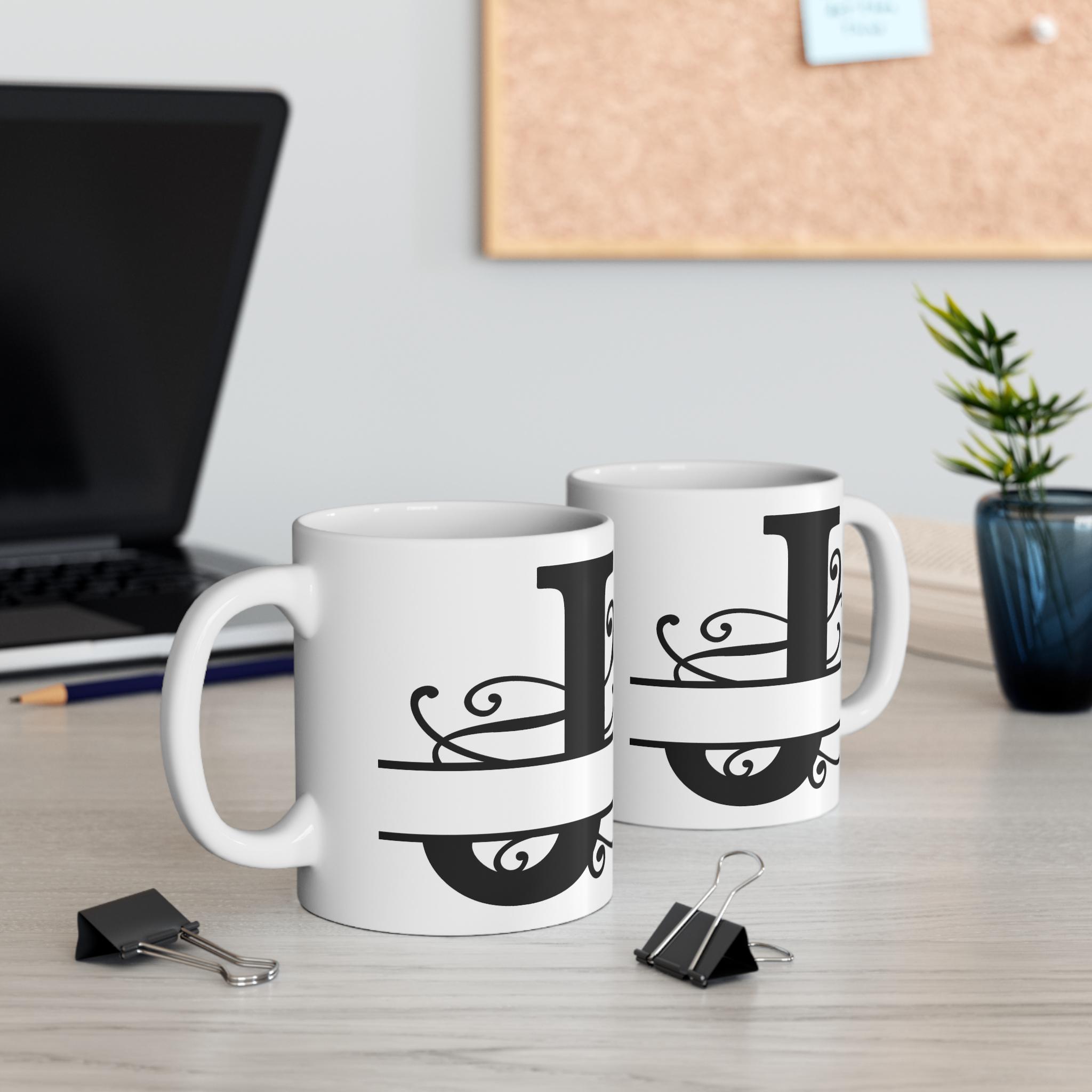 Personalised Letter J Monogram Mug - Custom Name - Coffee Mug ...