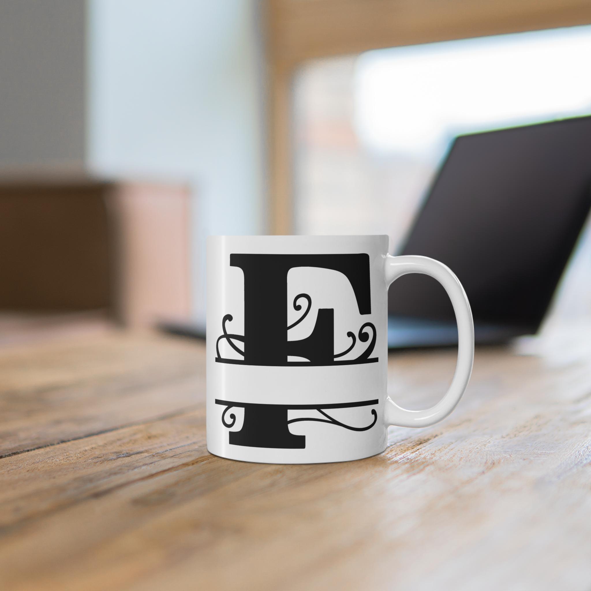 Personalised Letter F Monogram Mug - Custom Name - Coffee Mug ...