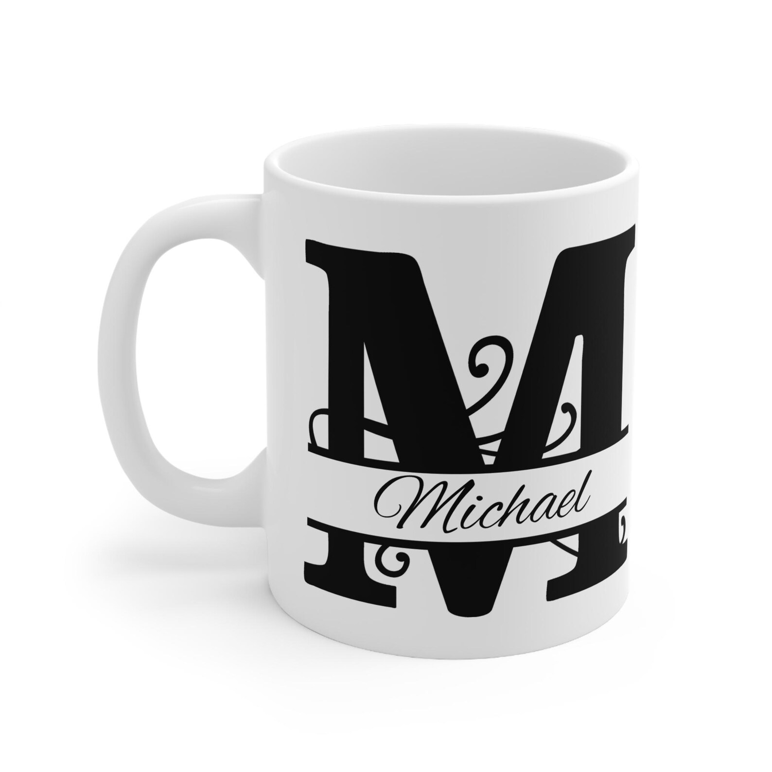 Personalised Letter M Monogram Mug - Custom Name - Coffee Mug ...