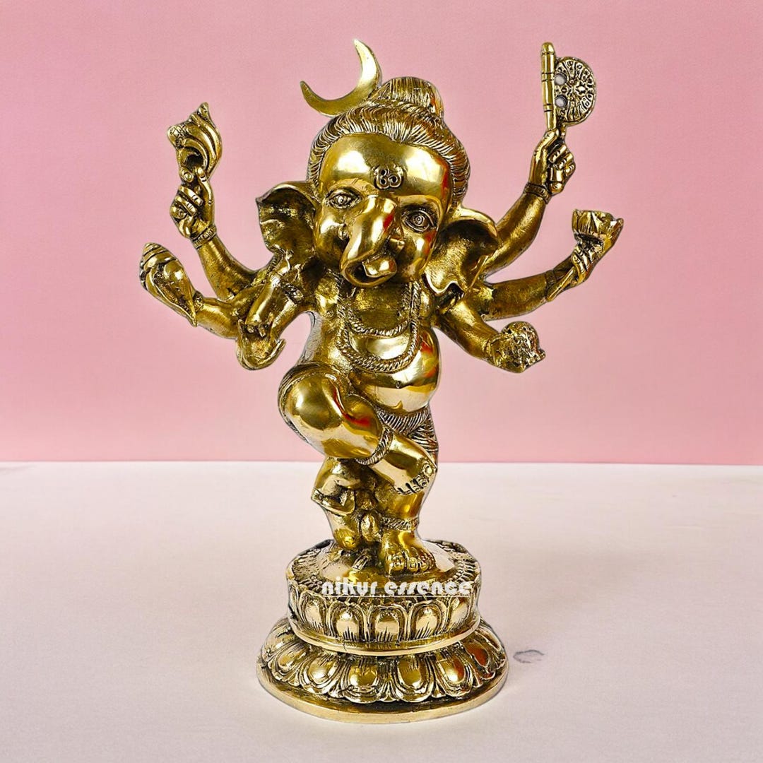 Online Solid Brass Dancing Ganesh Idol 15.5 Inches - Etsy