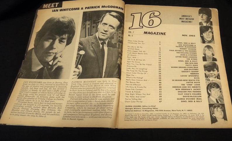 16 Magazine November 1965. Fair Condition. Corners Worn. No Tears or ...