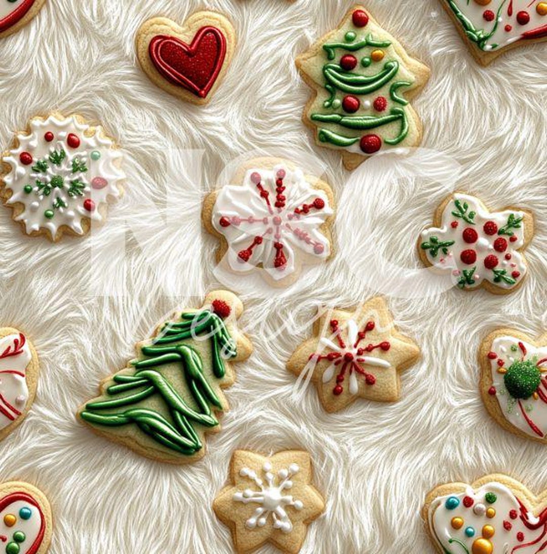 Christmas Cookies Seamless Pattern Holiday Cookies Sugar Cookies ...