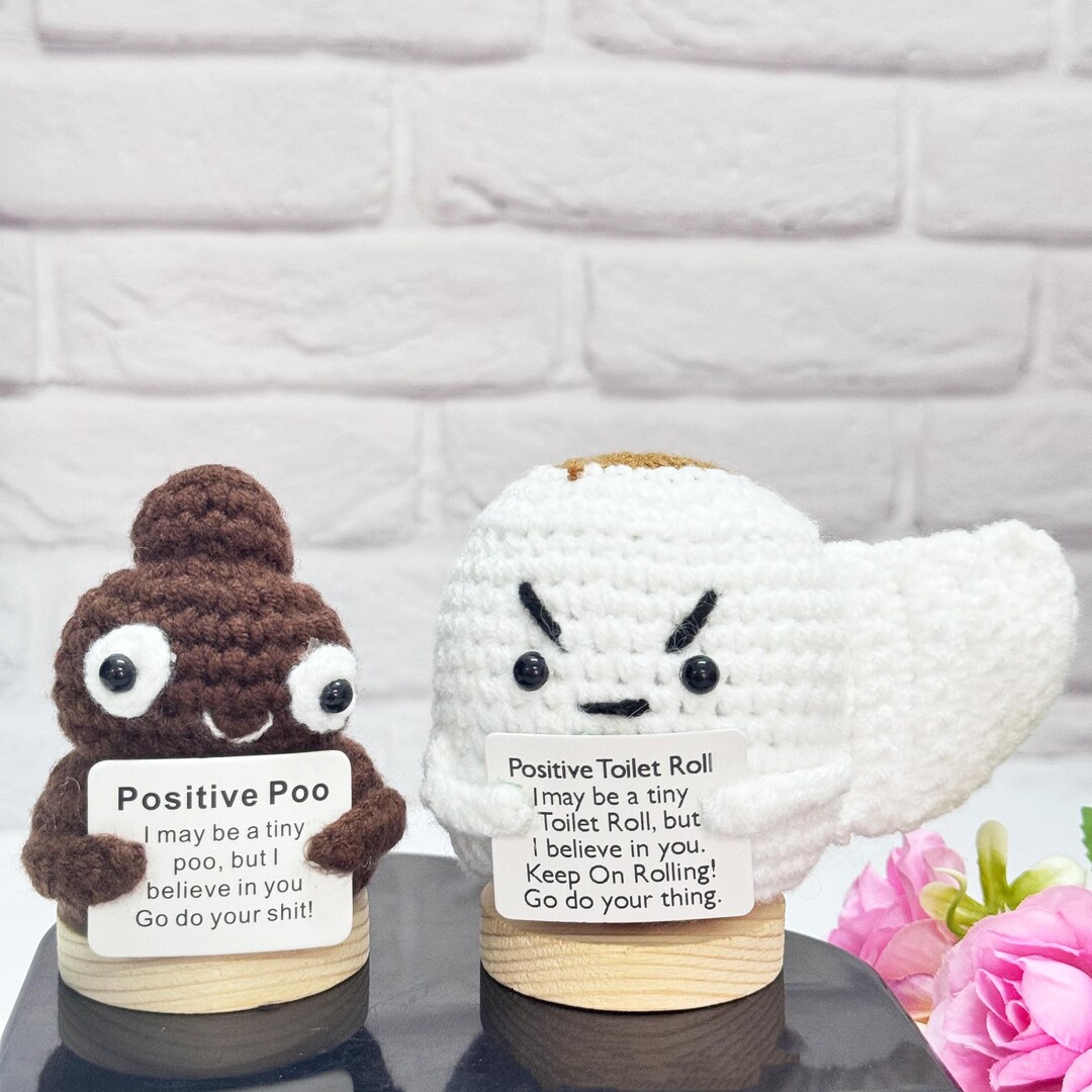 Adorable Crochet Poo With Toilet Roll,positive Poo,crochet Toilet Paper ...