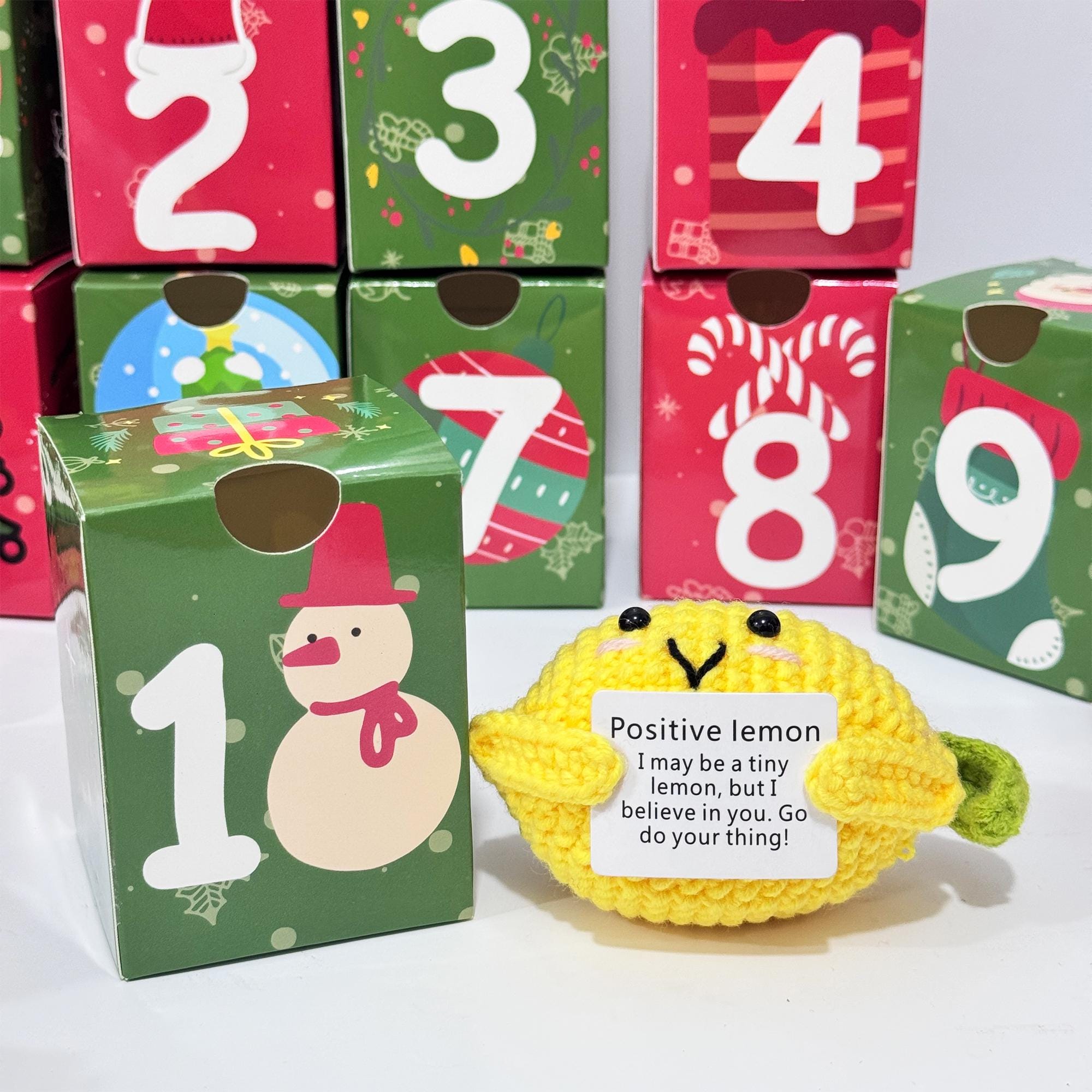 24 Days Countdown Christmas Box: 24pcs Crochet Positive Vegetables ...
