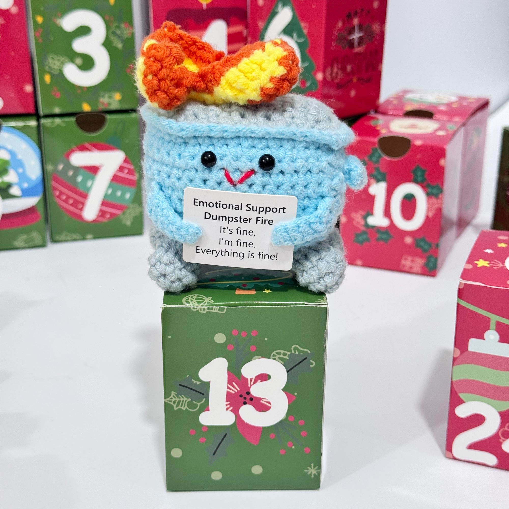 24 Days Countdown Christmas Box: 24pcs Crochet Positive Vegetables ...