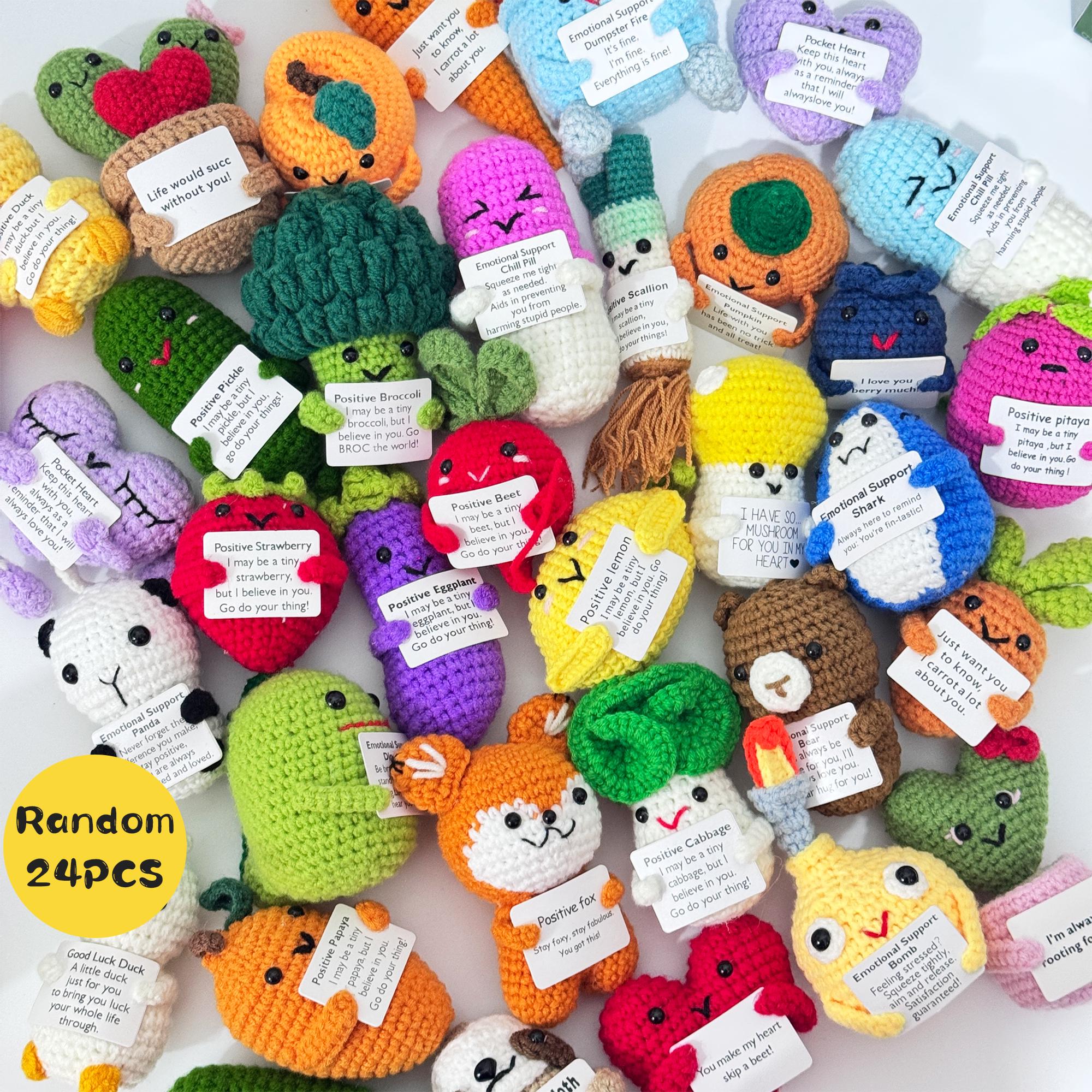 24 Days Countdown Christmas Box: 24pcs Crochet Positive Vegetables ...