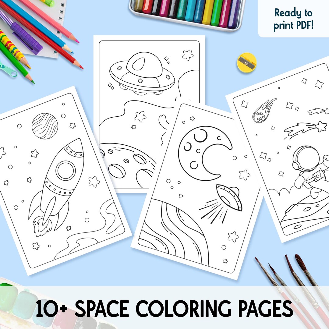 Outer Space Coloring Pages Kids Coloring Activities Children Print ...