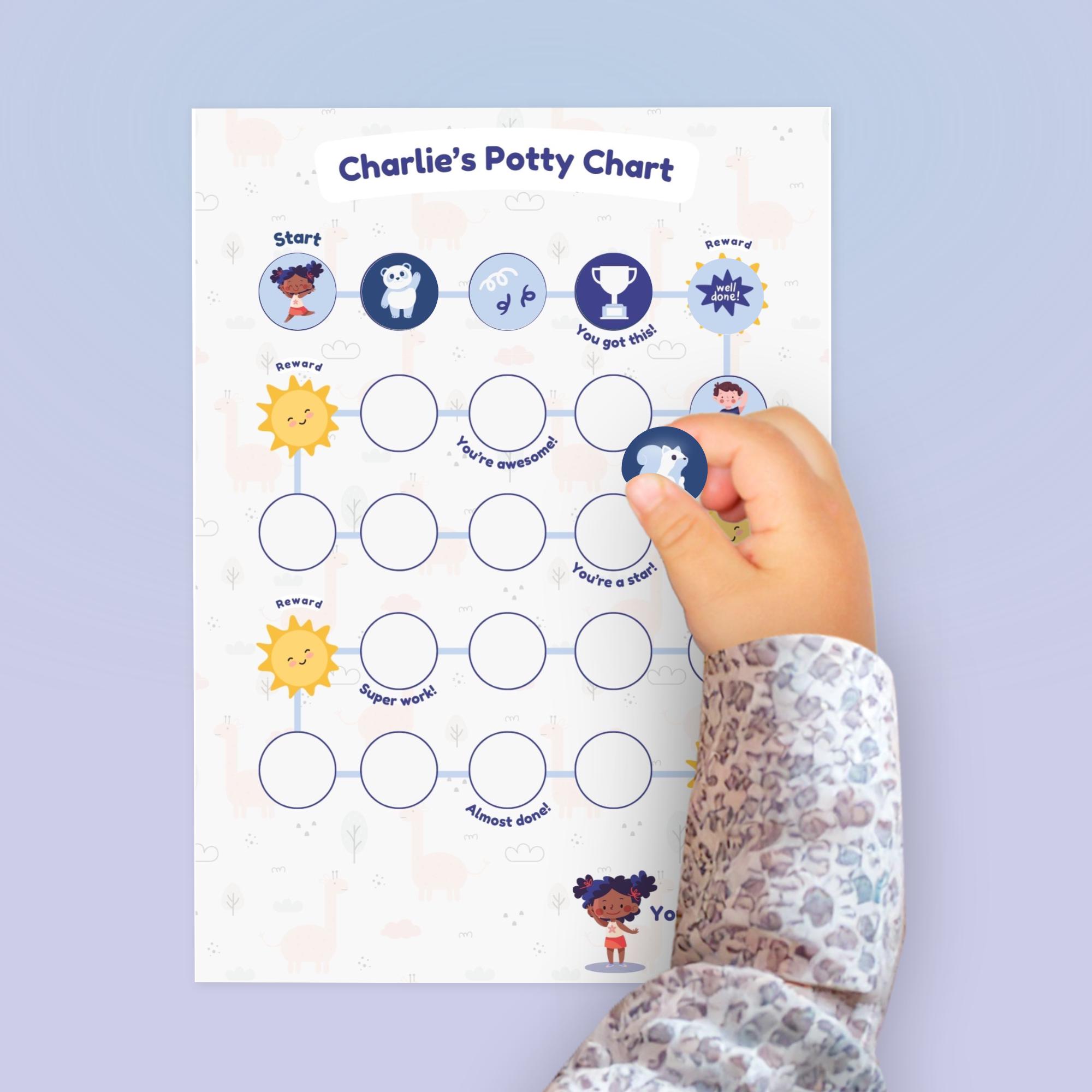 Editable Potty Chart Printable Toilet Reward Chart Custom Sticker Chart ...